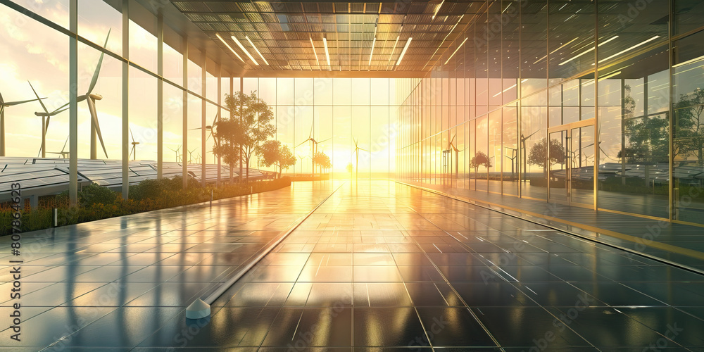 Renewable Energy Innovation Center Floor: Displaying advanced solar ...