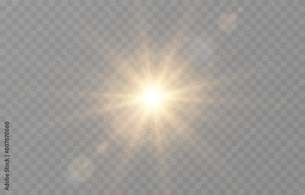 Vector realistic light on isolated transparent background. Light with ...