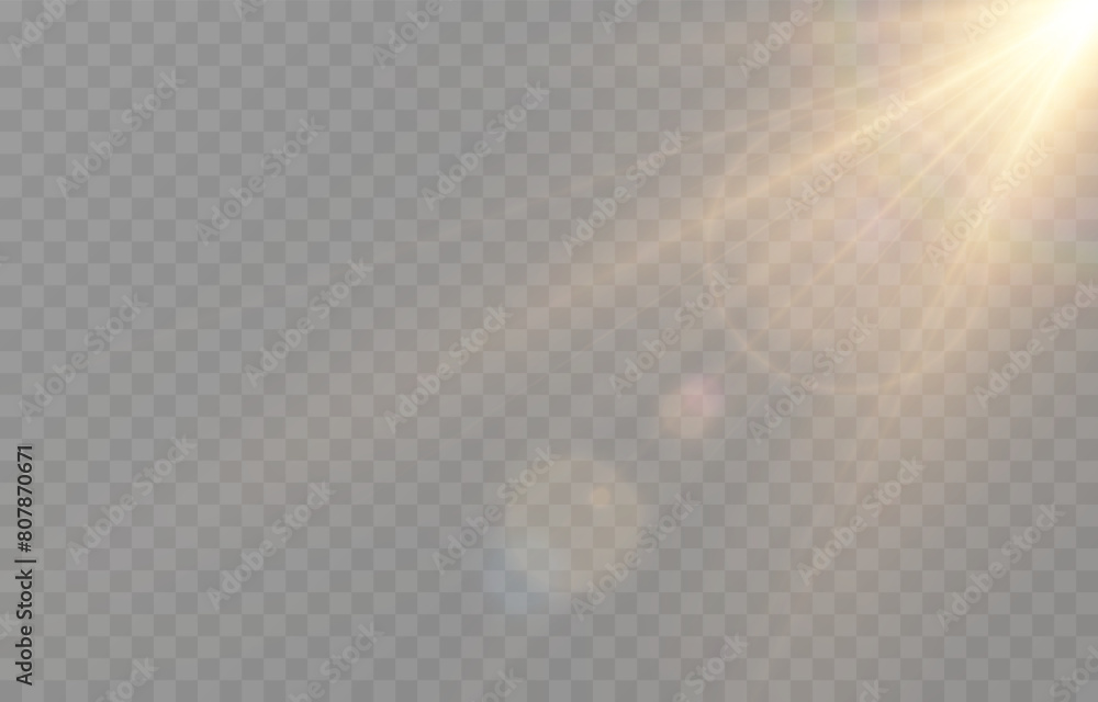Vector realistic light on isolated transparent background. Light with ...