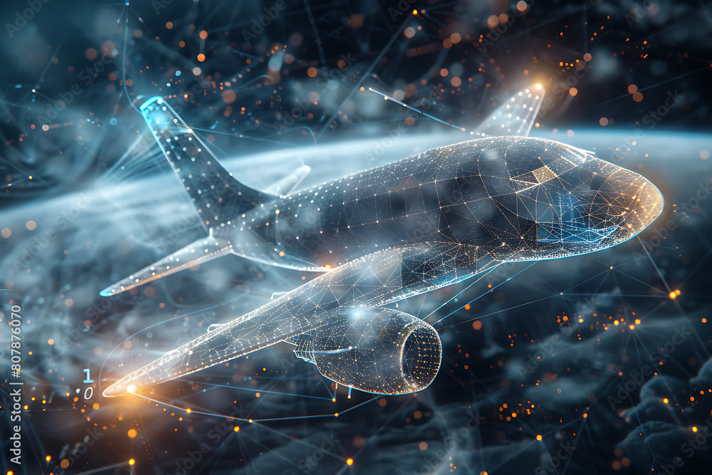 Experience a mesmerizing wireframe visualization against a radiant ...