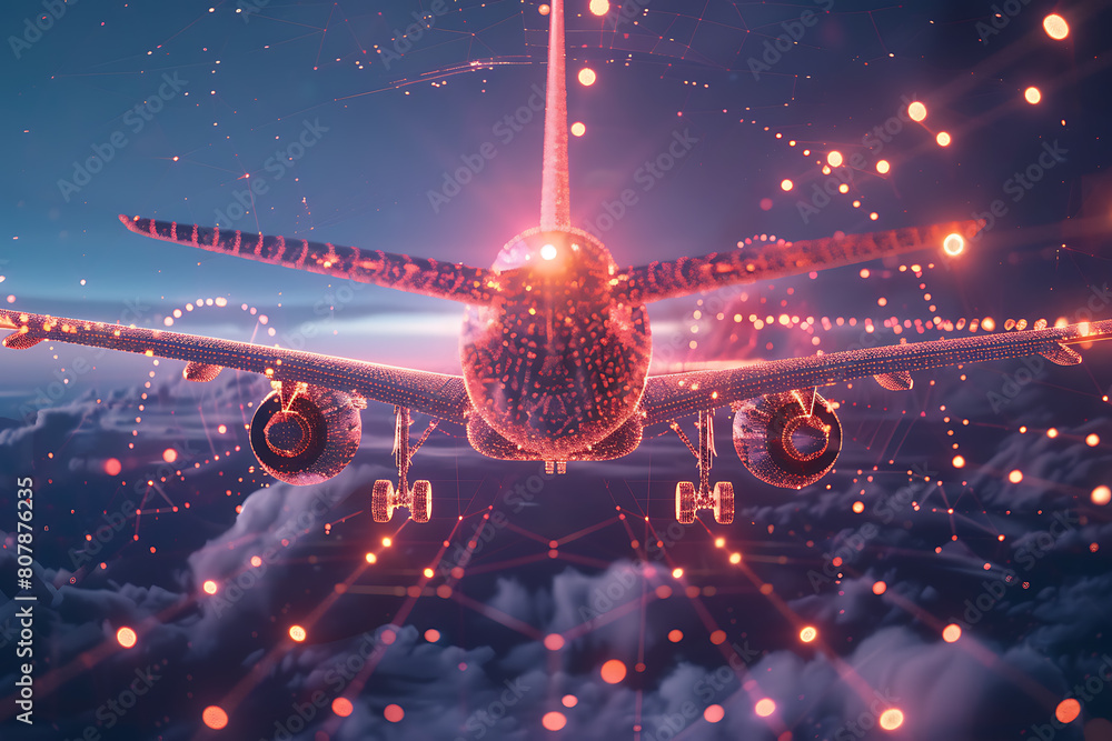 Experience a mesmerizing wireframe visualization against a radiant ...