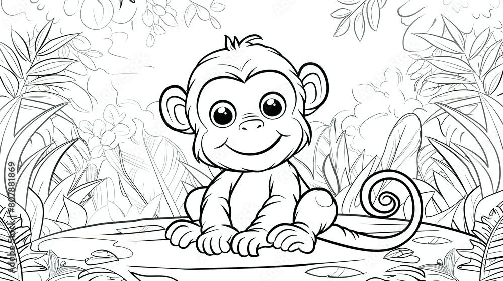 lineart black & white cartoon clean simple outline of a funny chubby ...