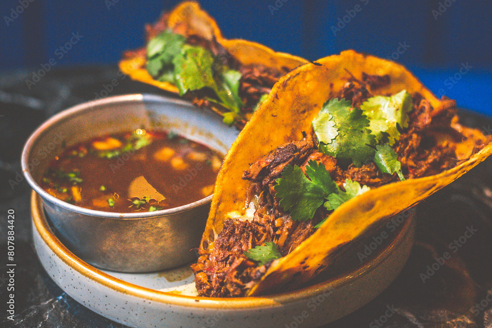 Beefy Birria Tacos made using 8 hour slow cooked chuck with beef ...