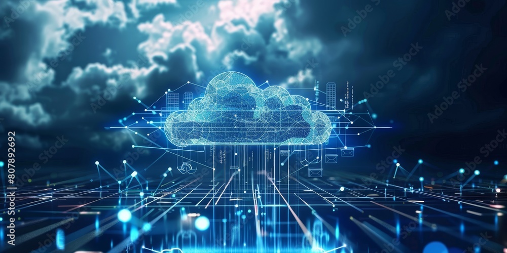 Cloud Computing Concept with Digital Network Infrastructure in Data ...