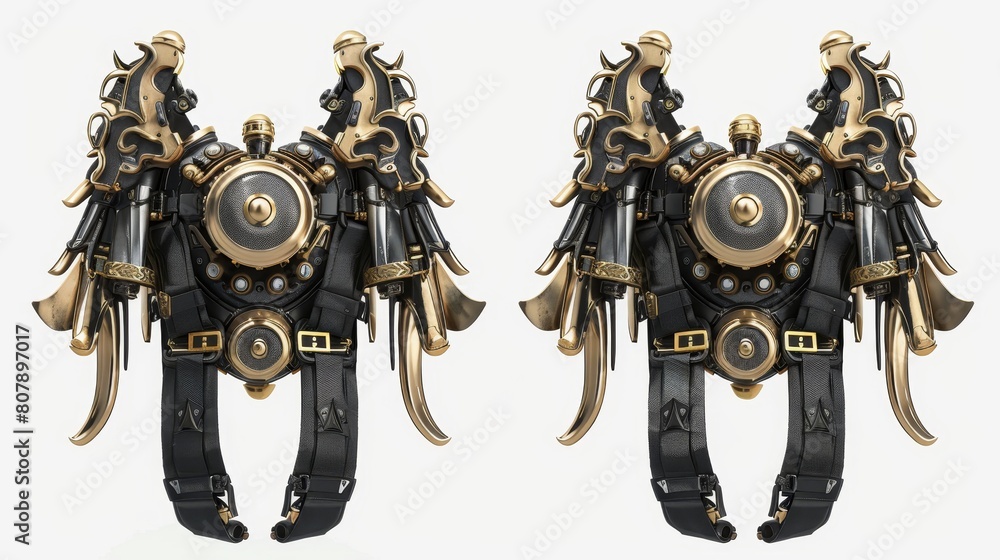 Detailed view of a jetpack with wings, an isolated 3D modern device for ...