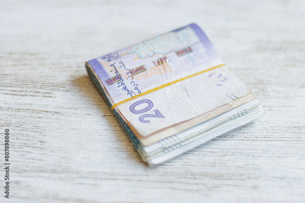 Moroccan banknotes, dirham official currency of Morocco Stock Photo ...