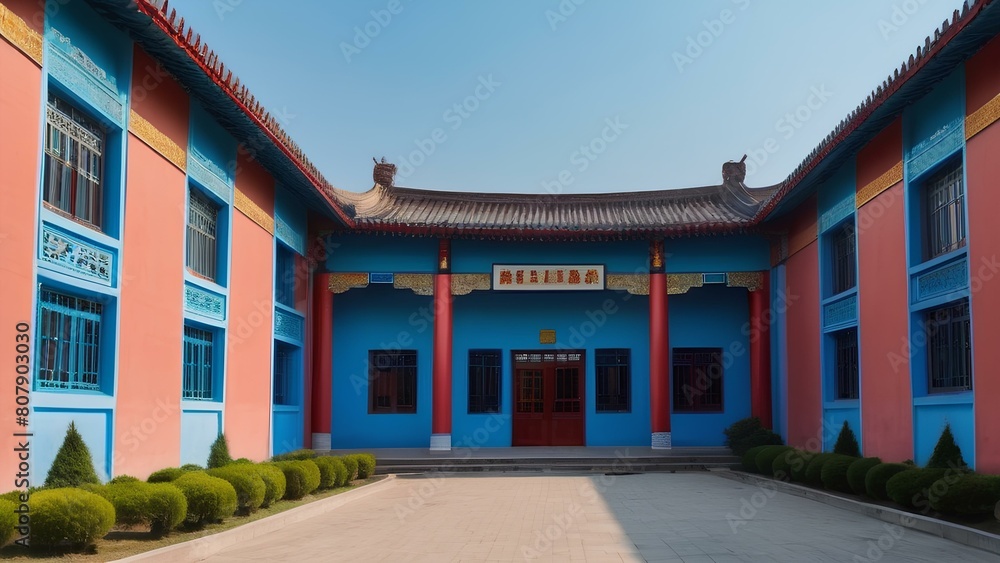 Typical chinese school building exterior view Stock Illustration ...