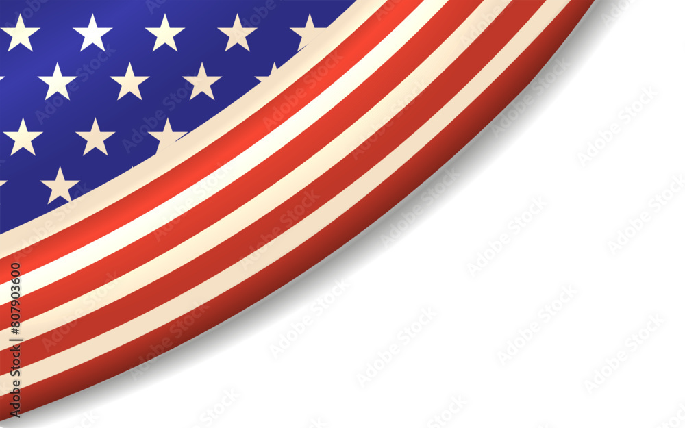 Vector USA Flag Design isolated transparent background. Cut out 3D ...