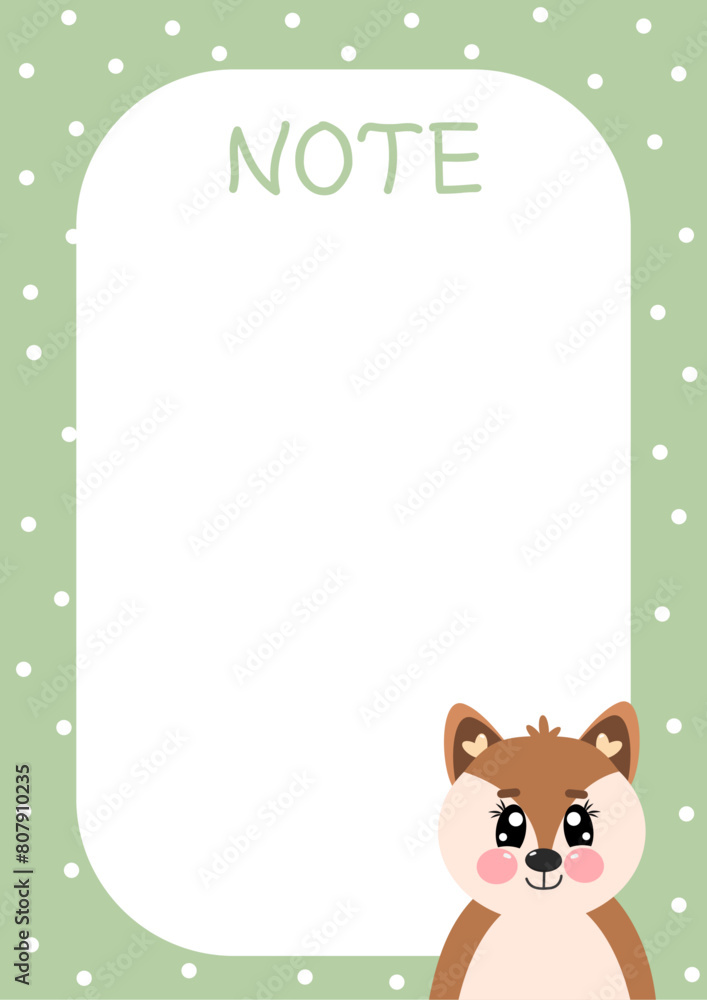 To do list, note, check list with vector kawaii cute baby boy fox for ...