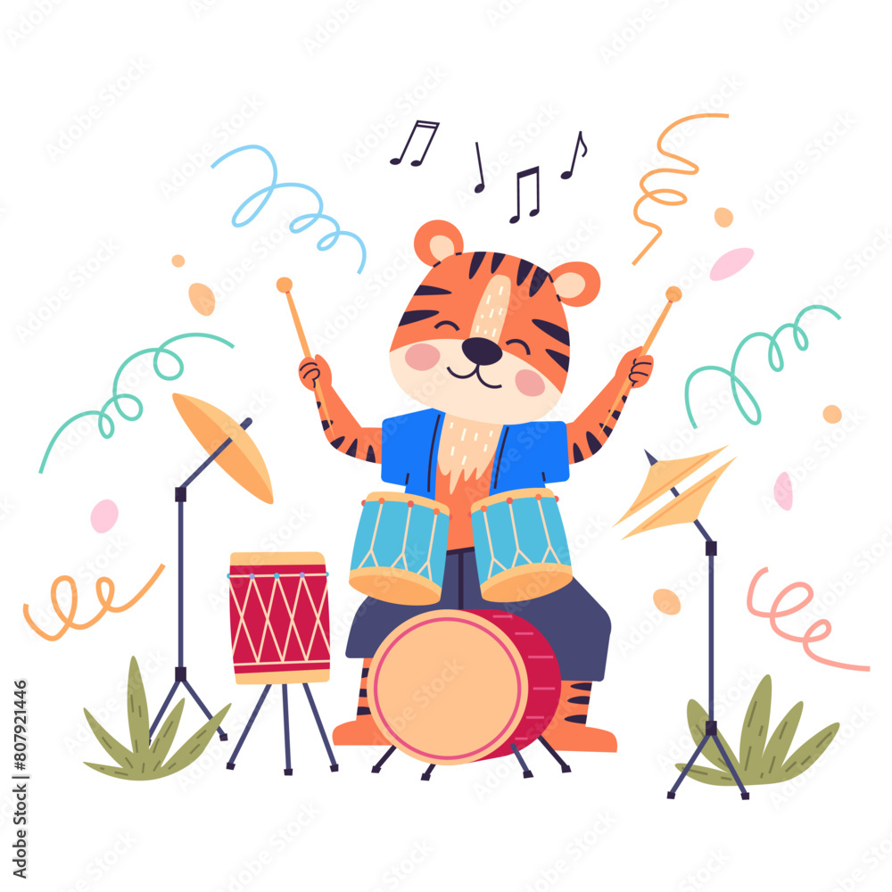 Animal music vector illustration. The magical animal music metaphor ...