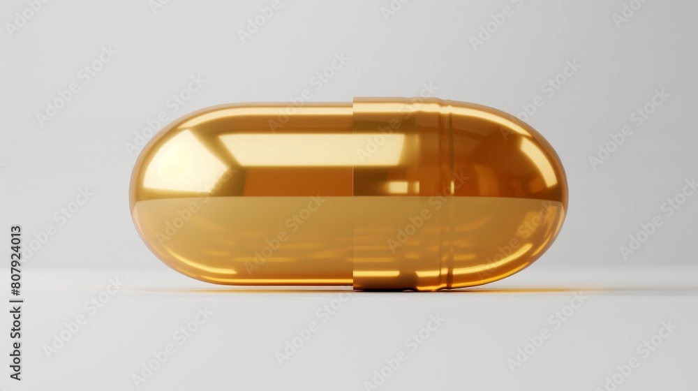 Detailed 3D fish capsule icon with oil vitamin D pill and liquid ...