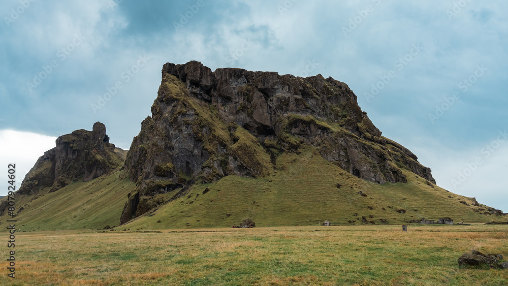 Icelandic panoramas, wide plains with mountains in the distance ...