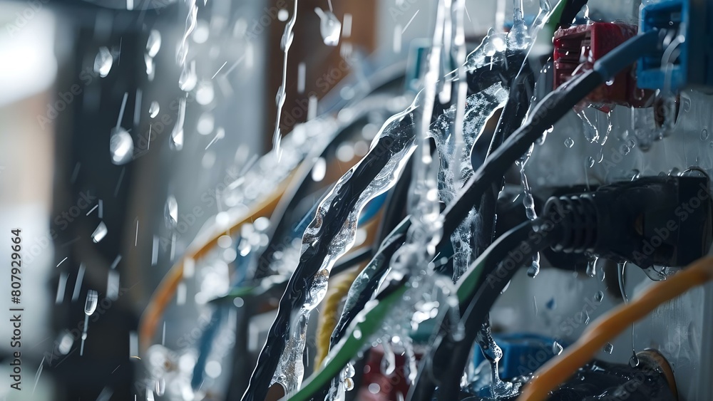 Water damage in electrical room from snowmelt or burst pipes causes ... Water damage in electrical room from snowmelt or burst pipes causes ...