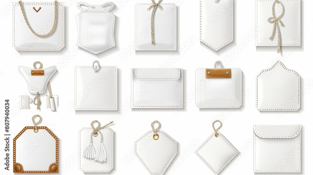 A set of realistic modern illustration mockup and template of white ...