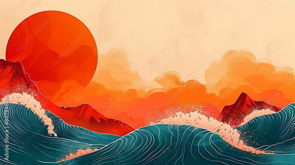 Asian American Heritage Month background. Oriental template design with ...