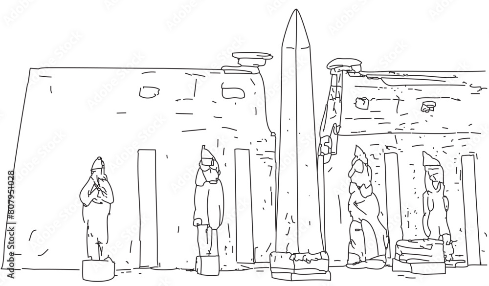 Ancient Luxor Temple is a large Egyptian temple complex located on bank ...