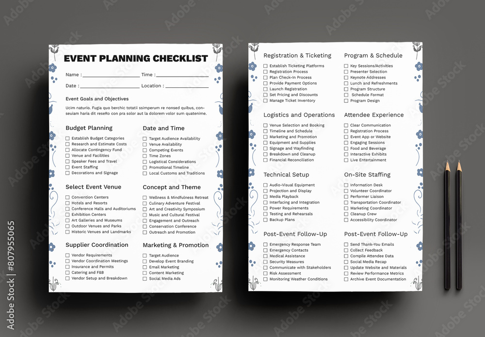 Event Planning Checklist Template Stock Template | Adobe Stock