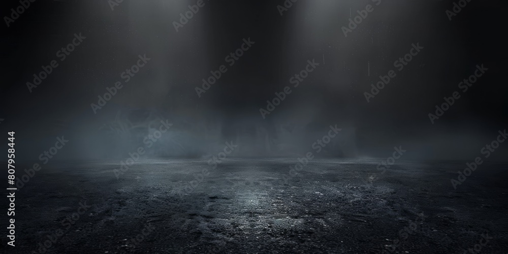 The dark stage shows, dark background, an empty dark scene, neon light ...