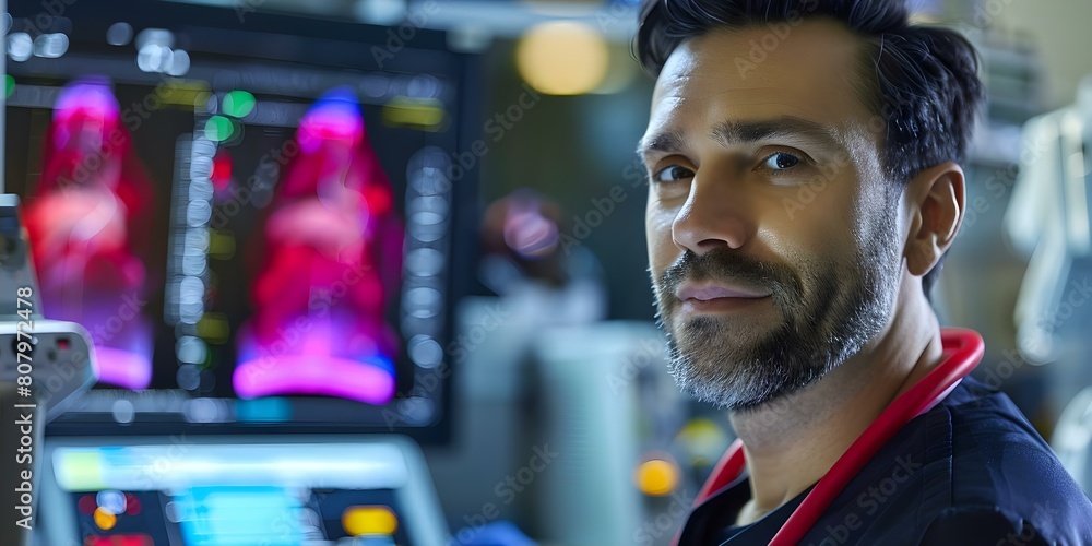 Radiologist using ultrasound for an infiltration procedure. Concept ...