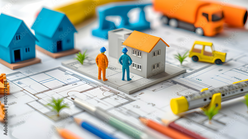 3D Flat Icon: Architects Presenting Final Development Proposal with ...