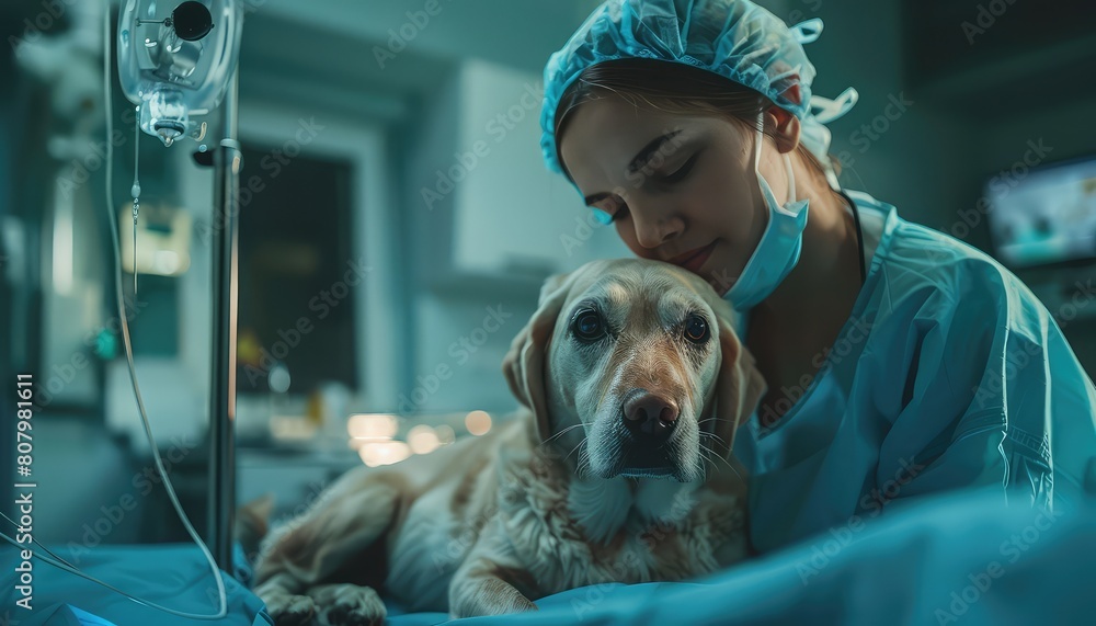 Surgical Procedure in Veterinary Clinic, This prompt portrays a ...