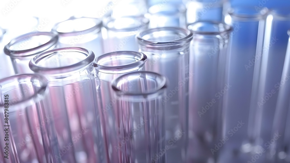 Indepth analysis of glass tubes isolated on a white background. Concept ...