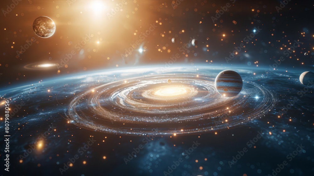 An illustration showcasing the planets of the solar system in vivid ...