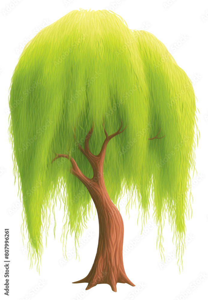 PNG Cartoon willow tree plant white background tranquility. Stock ...