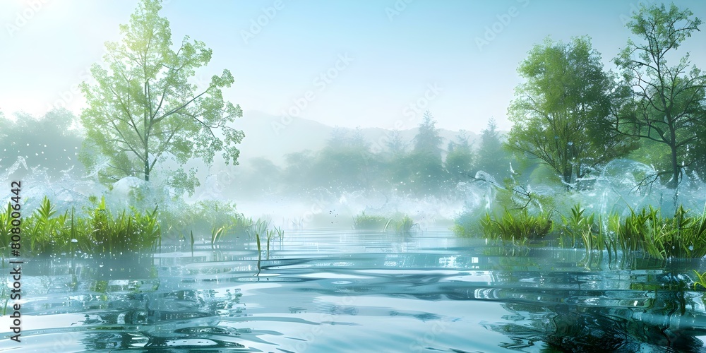 3D water cycle diagram showing stages of evaporation condensation and ...