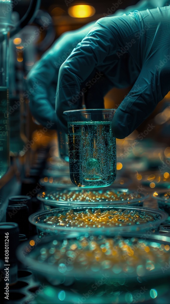 Lab scene with a researcher studying antibiotic resistance in bacterial ...