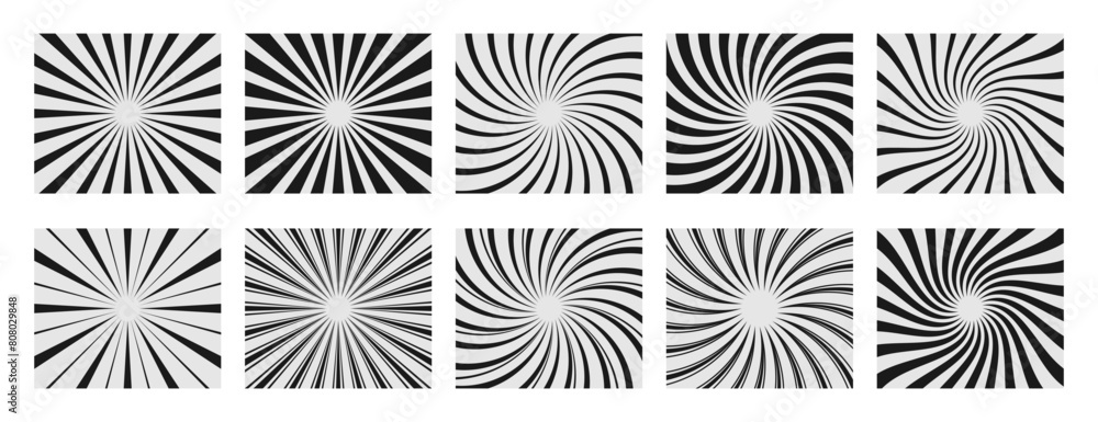 star ray burst background set. vector illustration isolated on white ...