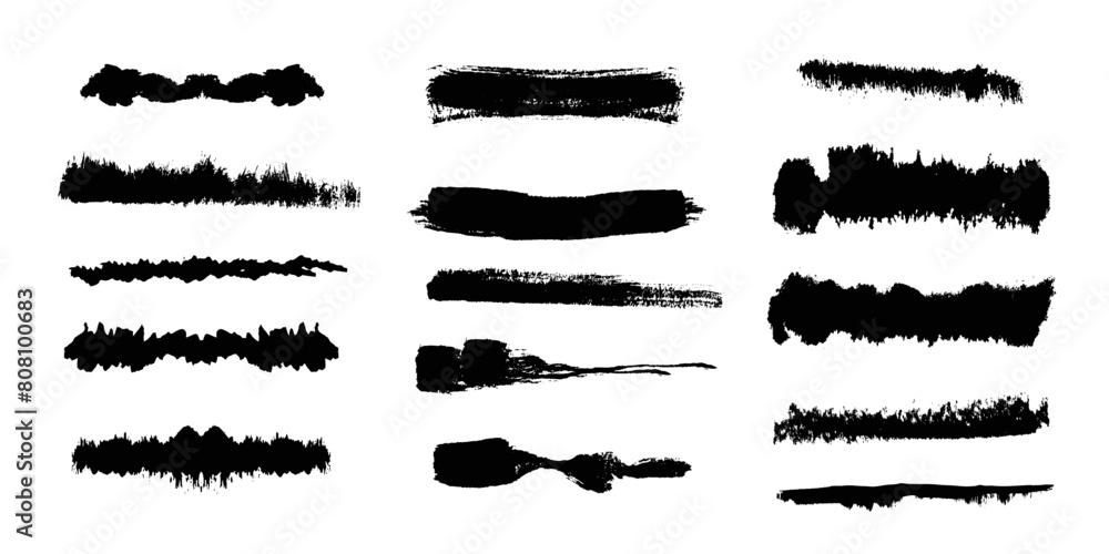 Marker hand-drawn line border set and scribble design elements. Lines ...