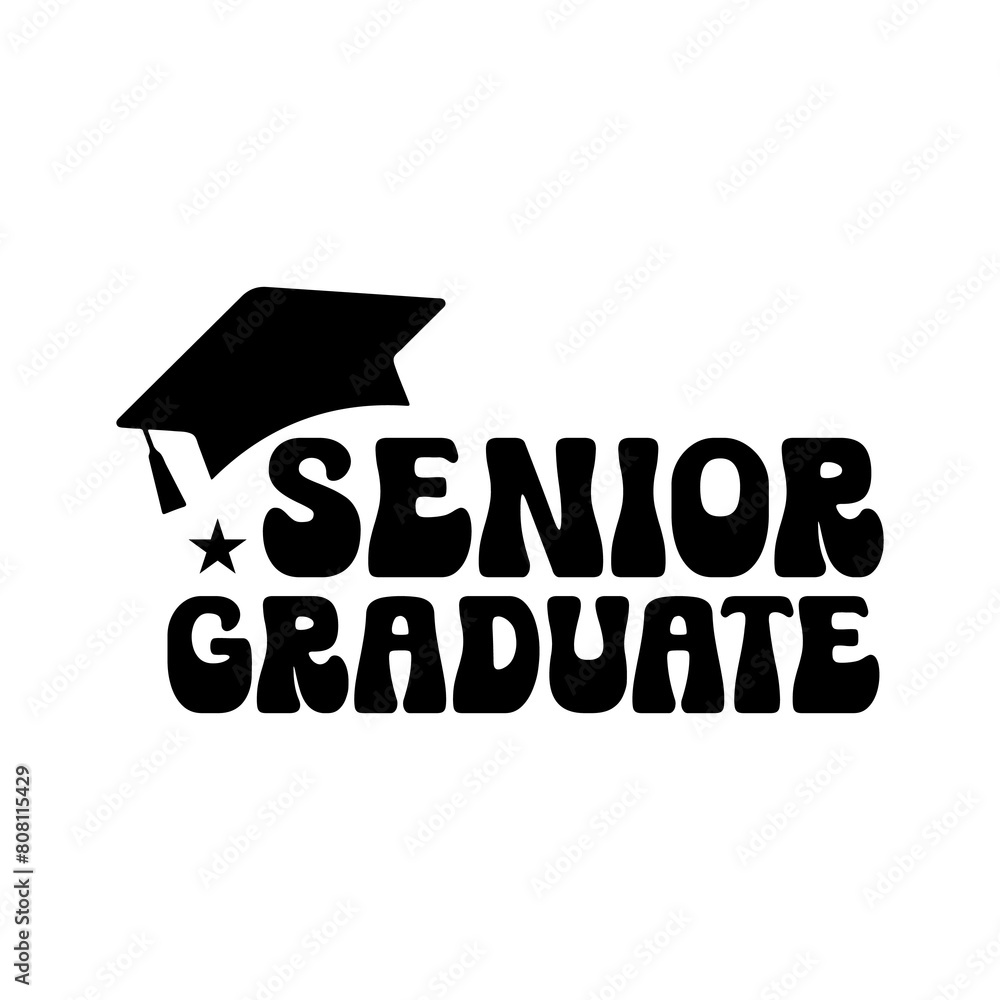 Graduation typography clip art design on plain white transparent ...