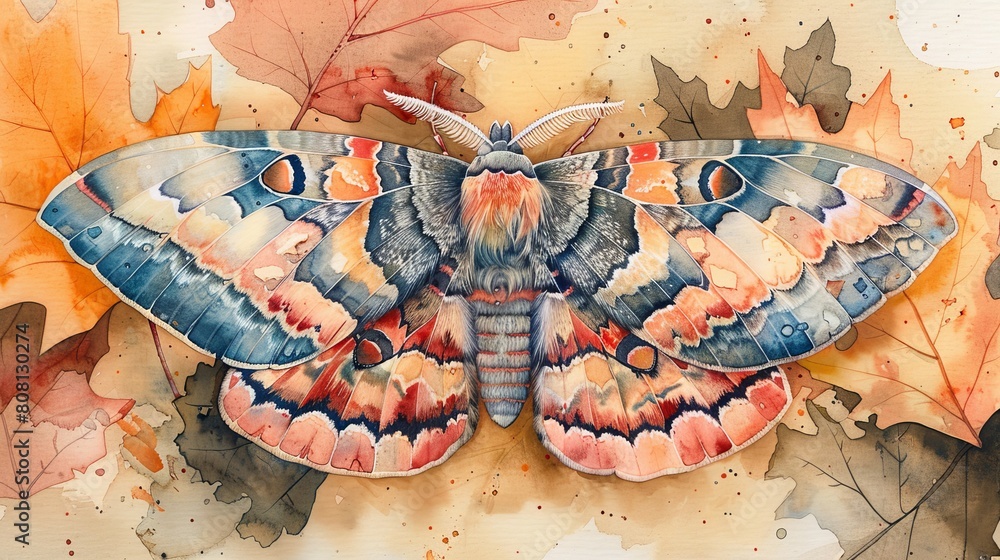 Luna moth with beautiful watercolor background,Luna moth isolated on ...