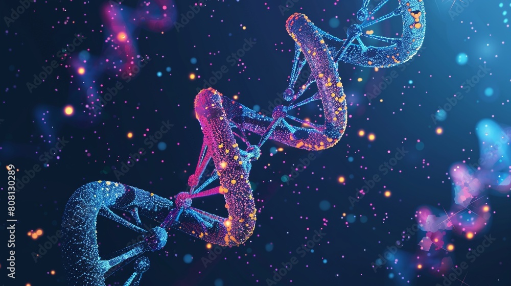 Animated flat design of DNA synthesis, dynamic visuals of enzymes and ...