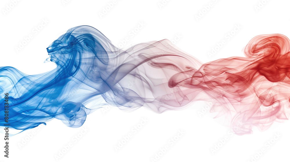 Red and blue smoke on transparent background, png Stock Illustration ...