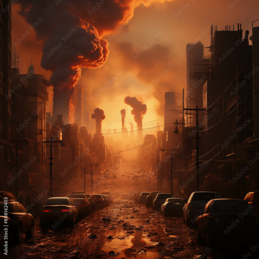 Natural disasters of global warming and drought and when filled with ...