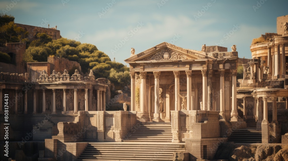 Roman temple complex multiple deities' shrines with unique designs ...