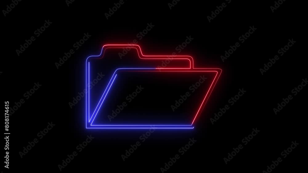 Glowing neon file folder sign. Glowing neon Folder icon isolated on ... Glowing neon file folder sign. Glowing neon Folder icon isolated on ...