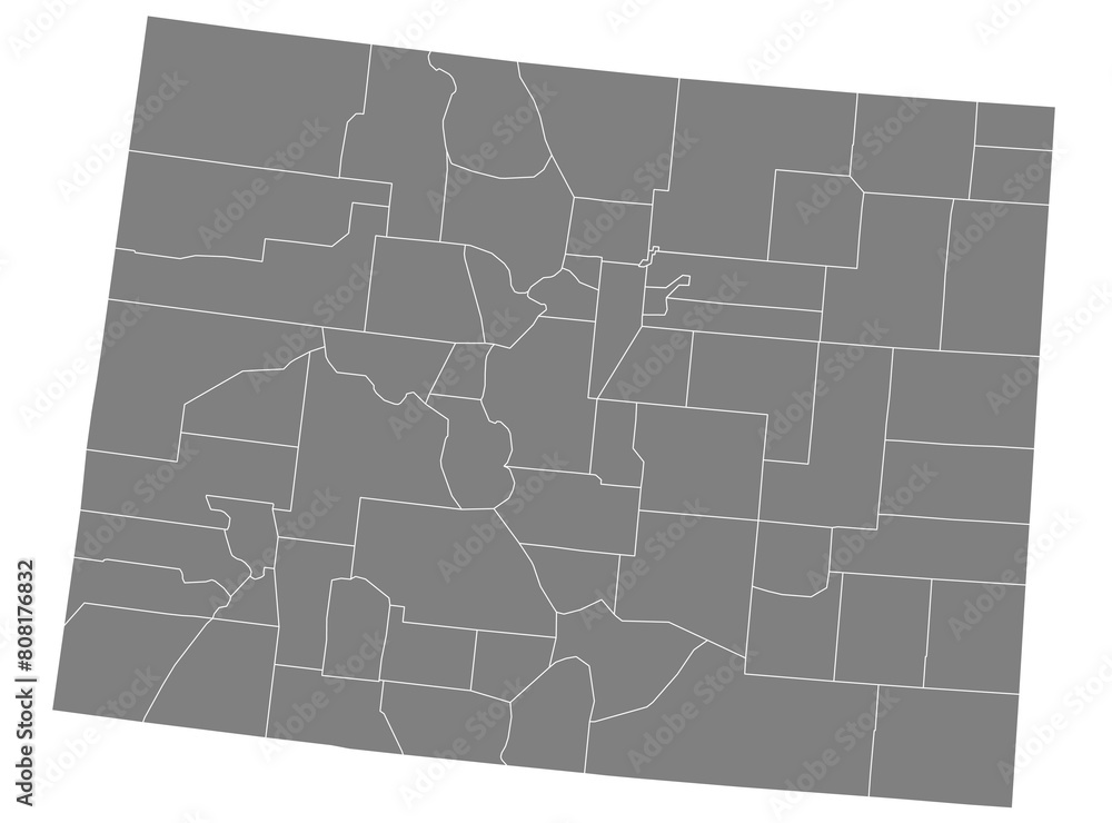 Map of the US states with districts. Map of the U.S. state of Colorado ...