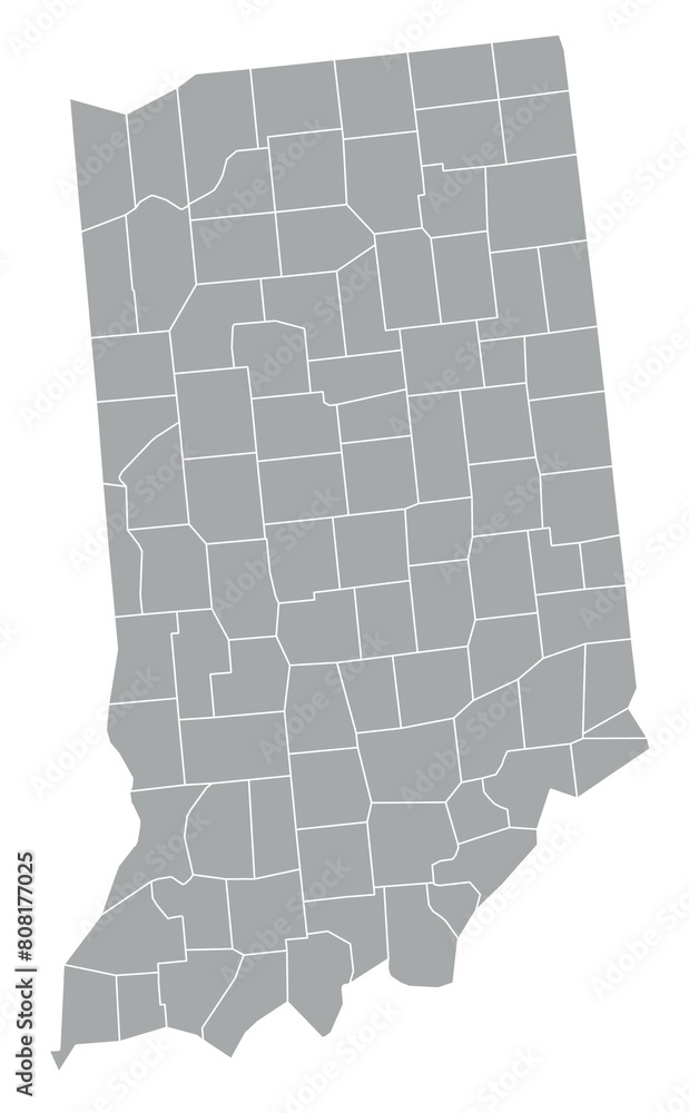 Map of the US states with districts. Map of the U.S. state of Indiana ...