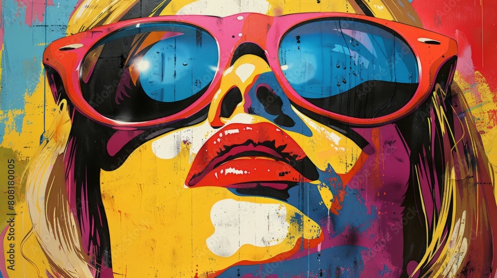 retro pop art illustration, the pop art woman embodies self-assurance ...