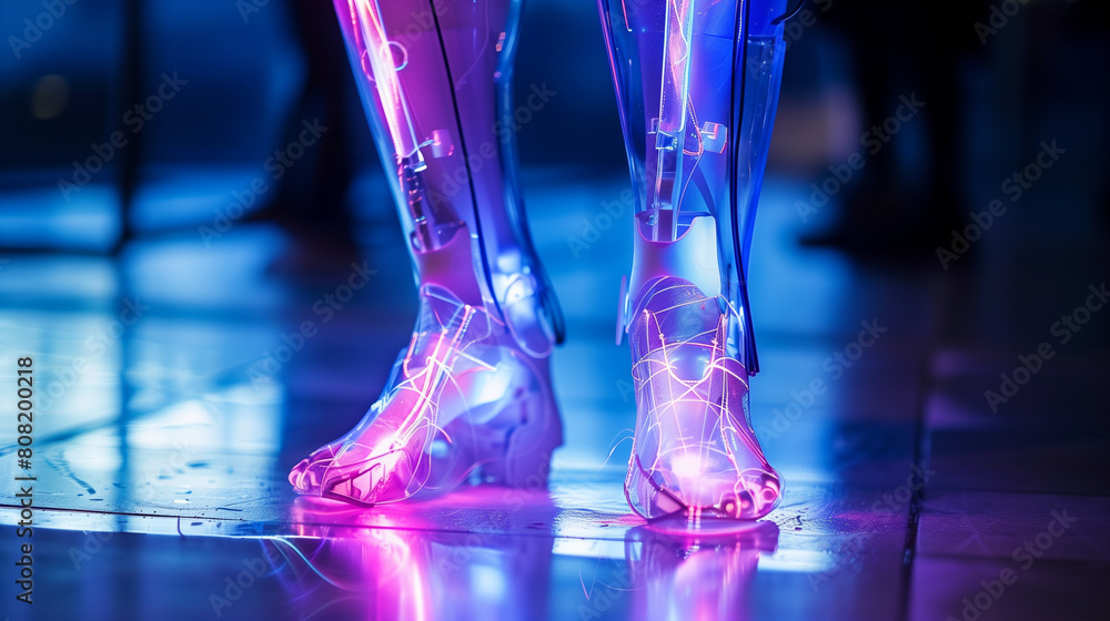 Depiction of bionic limb prosthetic legs, advanced medical technology ...