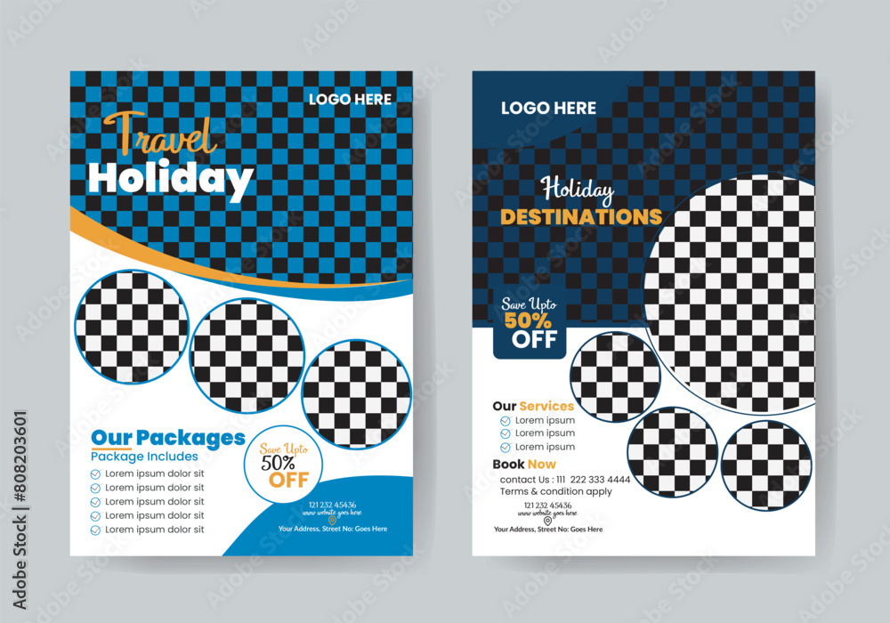 Travel Flyer set with Essential Elements. Explore the world poster or ...