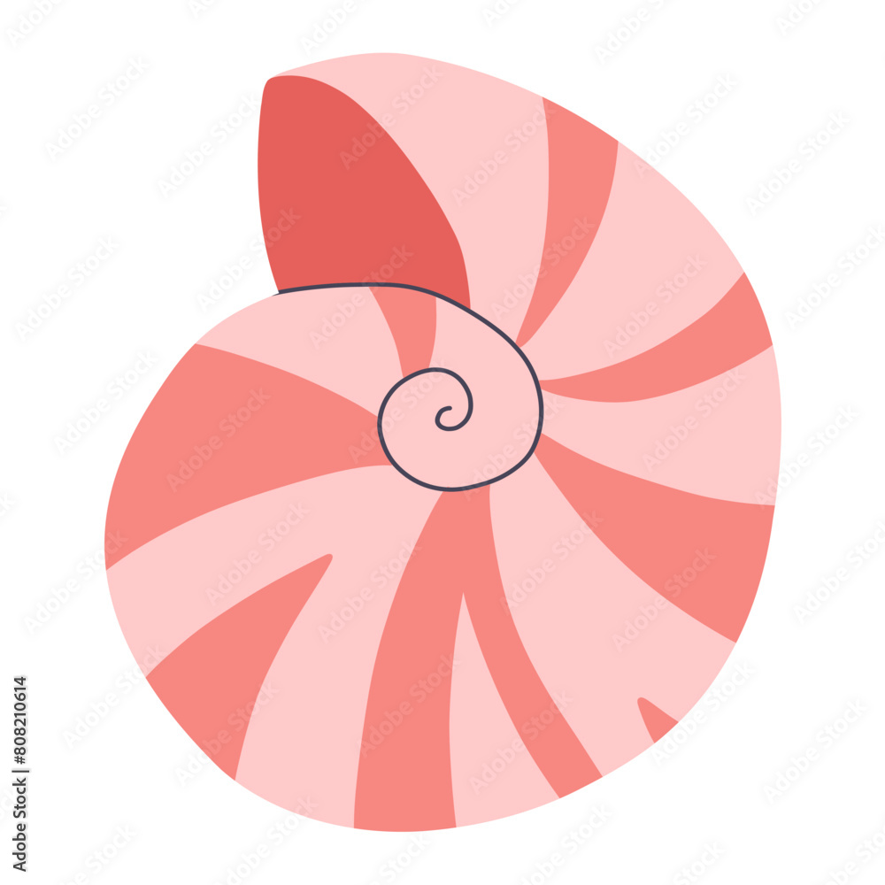 Sea shell cartoon icon. Ocean exotic underwater seashell conch aquatic ...