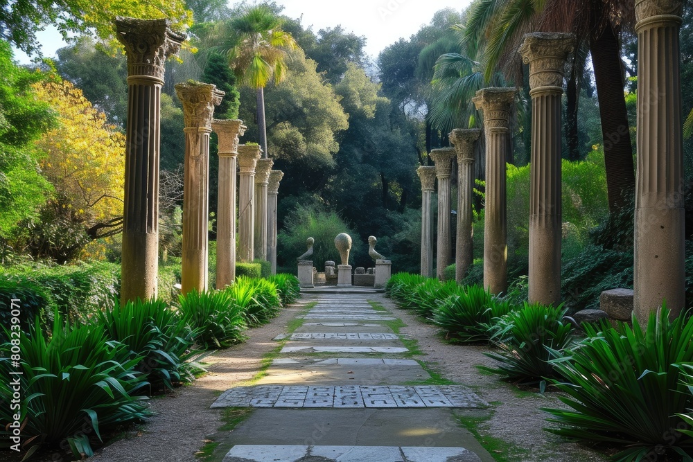 Stoic Garden Oasis: Ancient Greek-themed Park with Timeless Wisdom ...