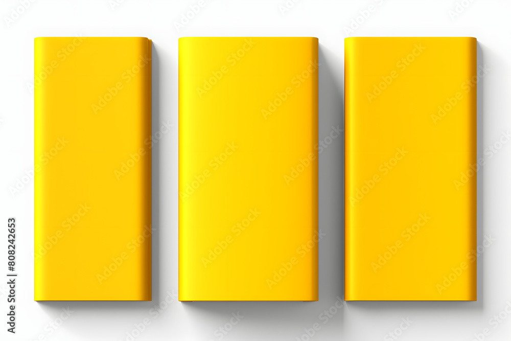 Set of bright yellow book cover mockups Generation AI, Stock ...