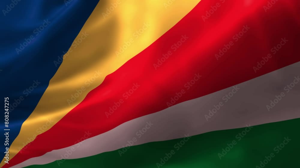 Realistic HD flag of the Mauritius waving in the wind. Close up of ...