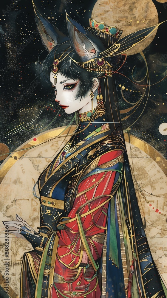 An ancient Chinese goddess with the power to control the stars Stock ...
