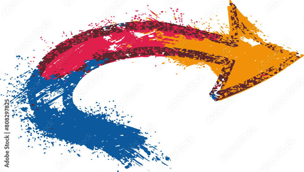 Eye-catching red and blue swoosh arrow design, great for attention ...